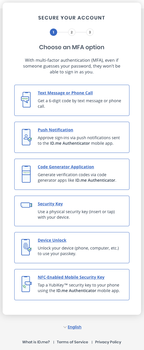Setting up Security Key multi-factor authentication (MFA) – ID.me Help ...